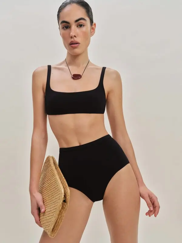 REFORMATION Azure Bikini Bottom - Black