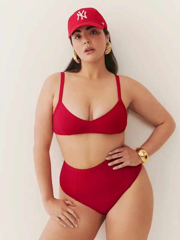 REFORMATION Azure Bikini Bottom - Red