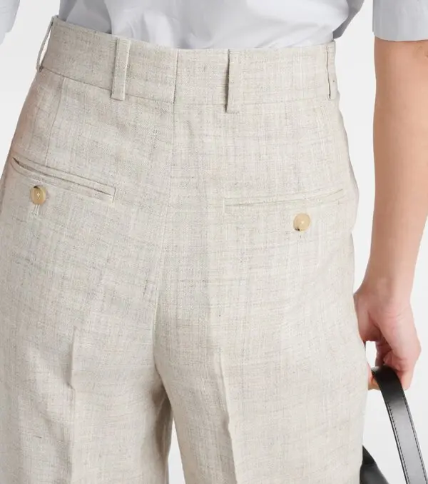TOTEME Pleated Tailored Straight Pants - Neutrals