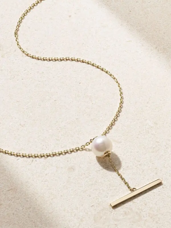 Mizuki 14-karat Pearl Lariat Necklace