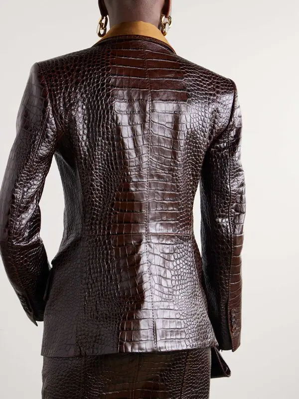 TOM FORD Croc-effect Leather Blazer