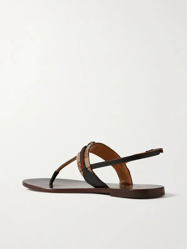 Gucci Kika Logo-embellished Webbing Sandals