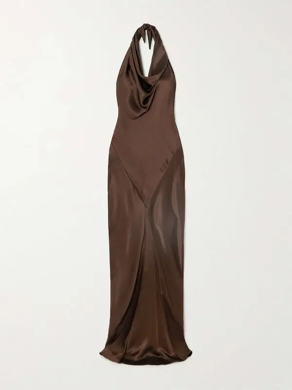 Loewe Draped Silk-satin Halterneck Gown