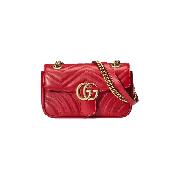 Gucci Gg Marmont Matelassé Mini Bag - Red