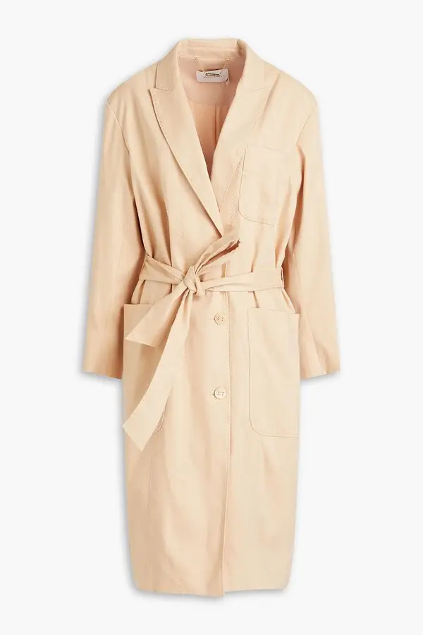 Zimmermann Belted Linen-blend Twill Coat
