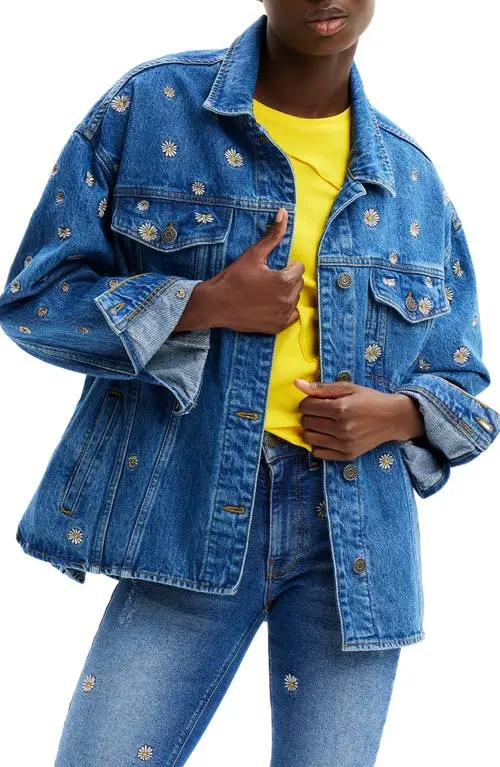 Desigual Daisy Denim Trucker Jacket - Blue