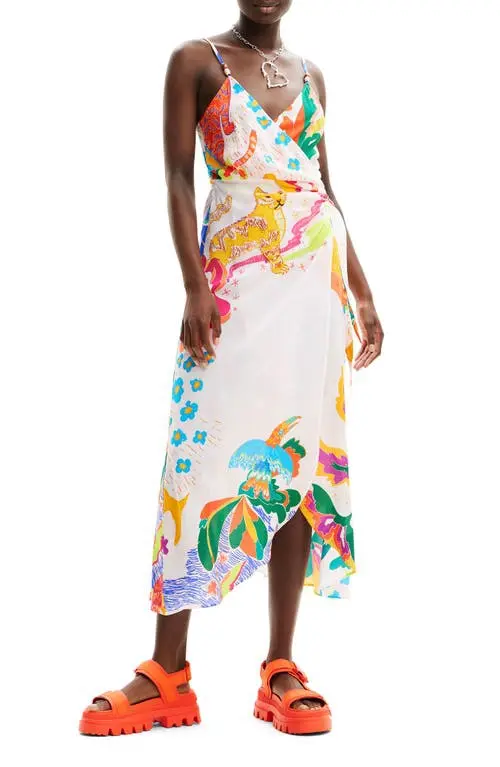 Desigual Jungle Design Wrap Midi Dress