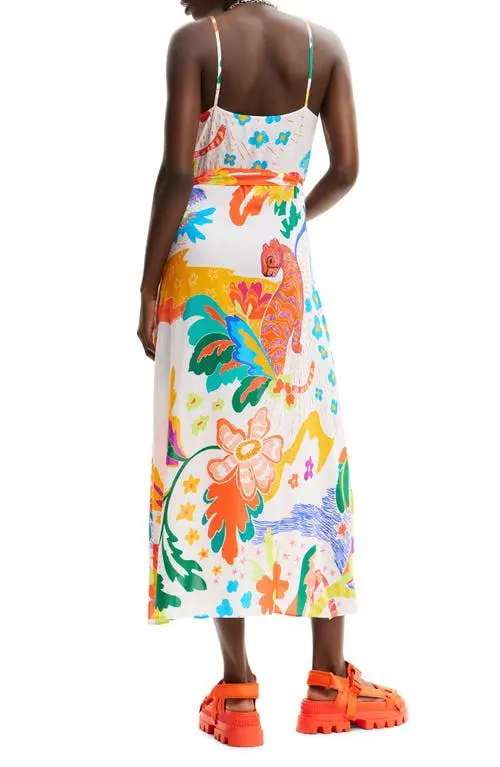 Desigual Jungle Design Wrap Midi Dress