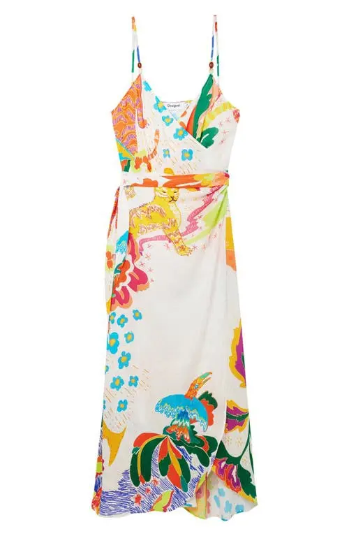 Desigual Jungle Design Wrap Midi Dress