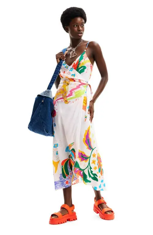 Desigual Jungle Design Wrap Midi Dress