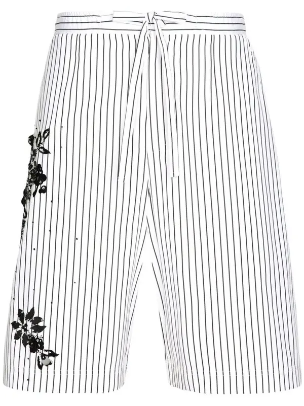 Dolce & Gabbana Striped Cotton Shorts - White