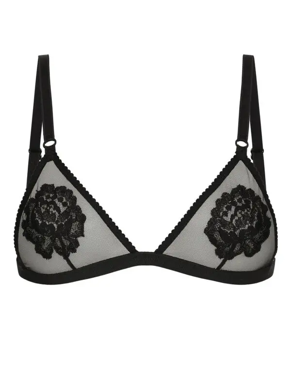 Dolce & Gabbana Floral-lace Semi-sheer Bra