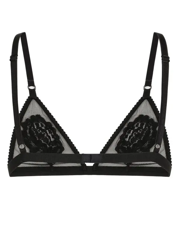 Dolce & Gabbana Floral-lace Semi-sheer Bra