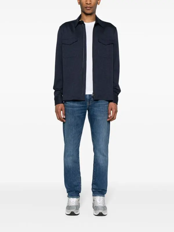 Corneliani Mélange Zip-up Shirt Jacket
