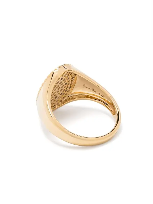 Yvonne Léon 18kt Yellow Diamond Signet Ring