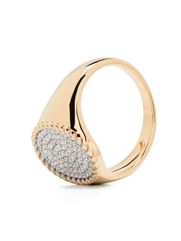 Yvonne Léon 18kt Yellow Diamond Signet Ring