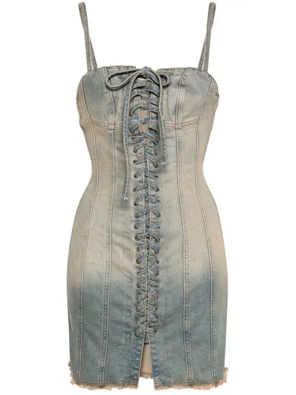 MISBHV Lara Lace-up Denim Dress
