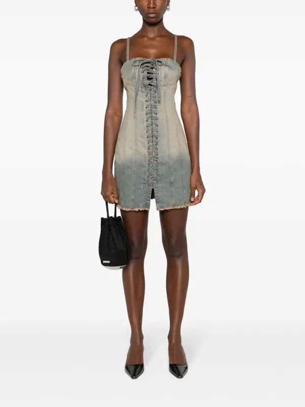 MISBHV Lara Lace-up Denim Dress