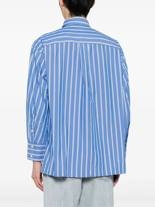 CROQUIS Stripe-pattern Cotton-blend Shirt
