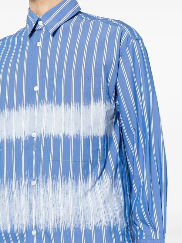 CROQUIS Stripe-pattern Cotton-blend Shirt