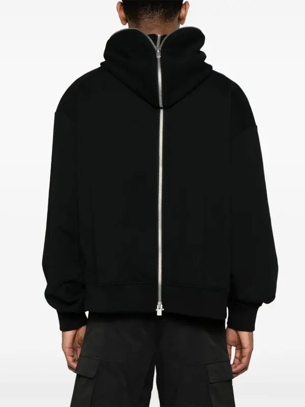 Heliot Emil Evolutions Zipped Cotton Hoodie In Black - 56% Off