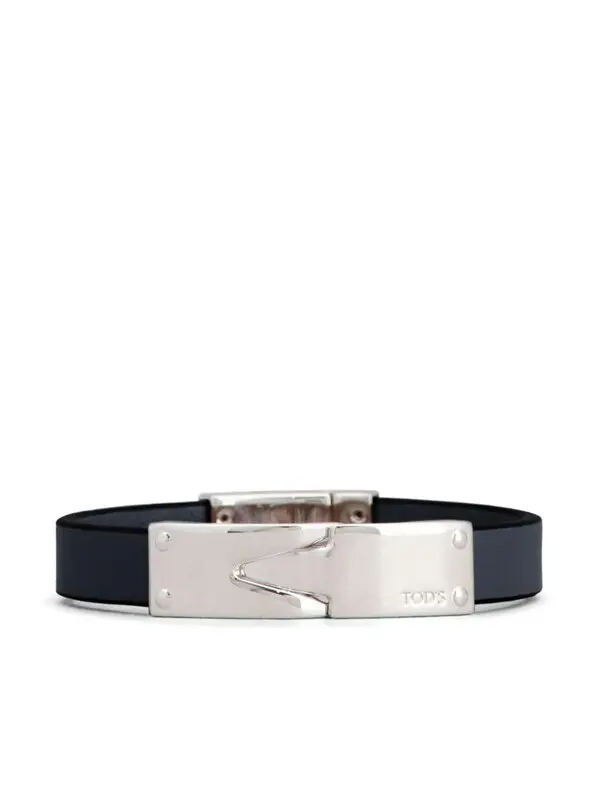 TOD'S Clip-lock Leather Bracelet - Blue