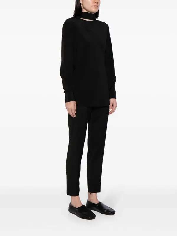 Helmut Lang Detachable-scarf Silk Blouse