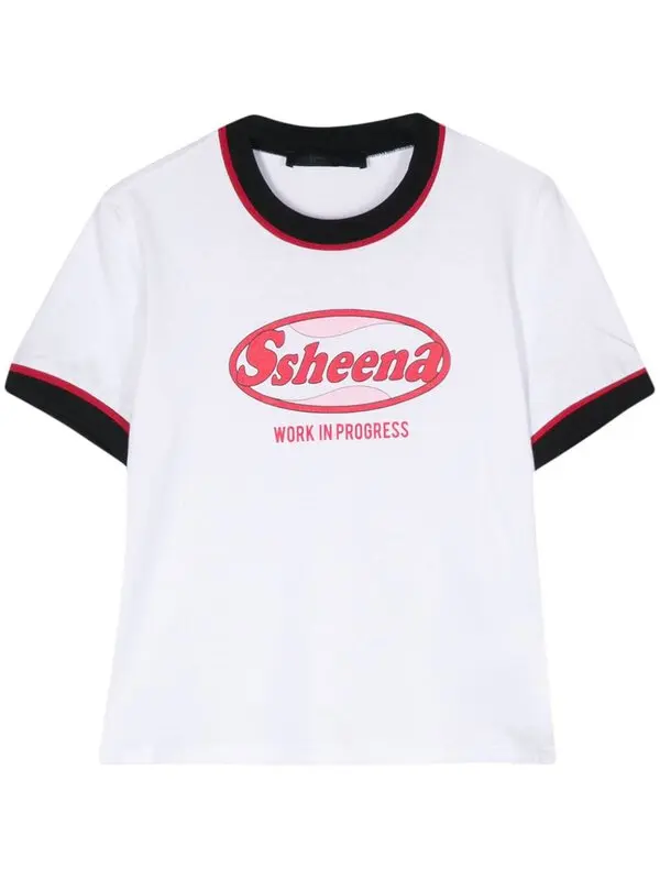 SSHEENA Logo-print Cotton T-shirt