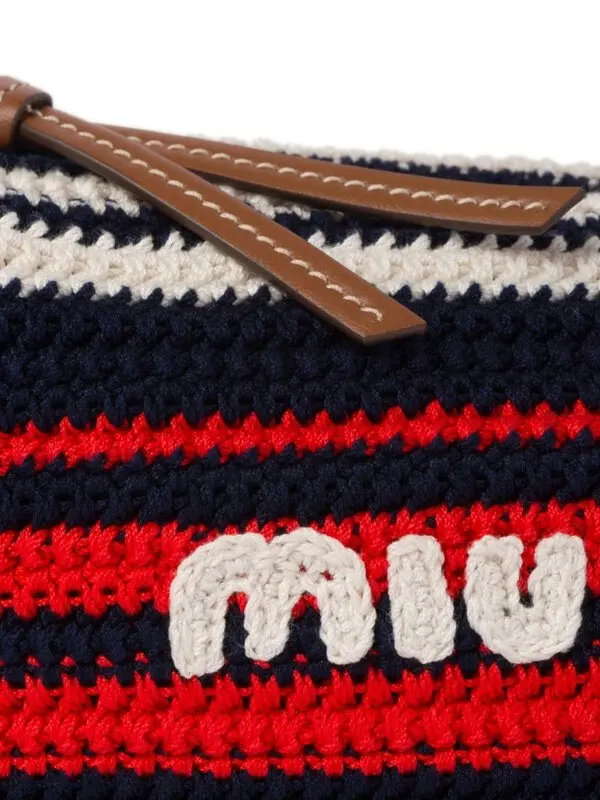 Miu Miu Striped Crochet-knit Mini Bag