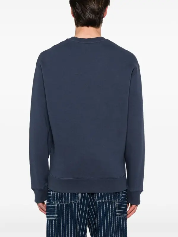 Maison Kitsuné Fox-motif Cotton Sweatshirt - Blue