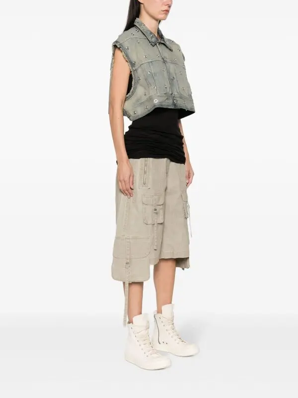 Rick Owens Jumbo Worker Denim Waistcoat - Blue