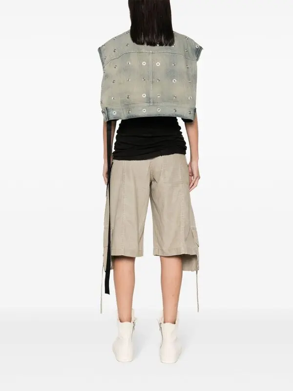 Rick Owens Jumbo Worker Denim Waistcoat - Blue