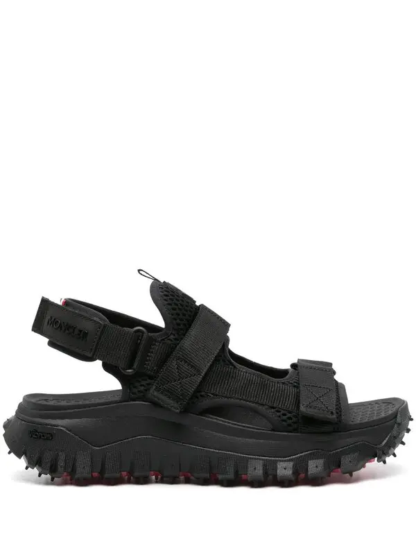 Moncler Vela Logo-patch Sandals - Black