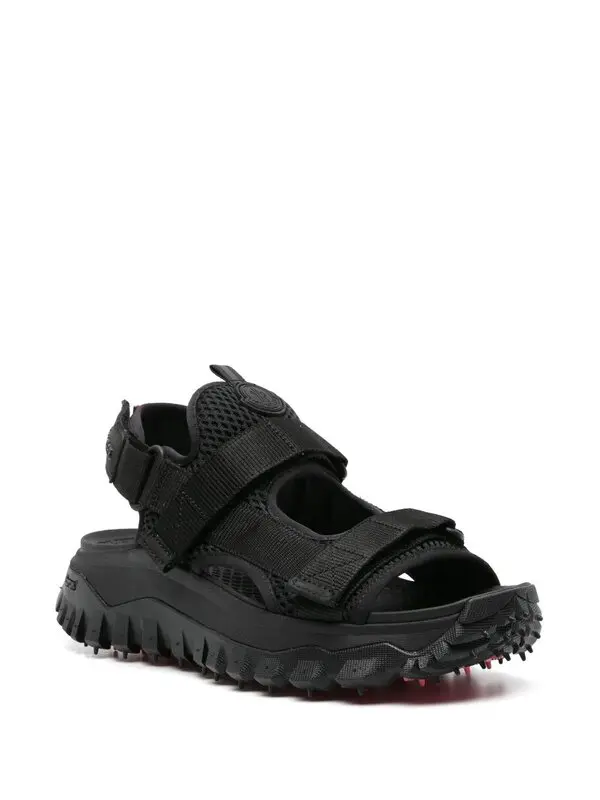 Moncler Vela Logo-patch Sandals - Black