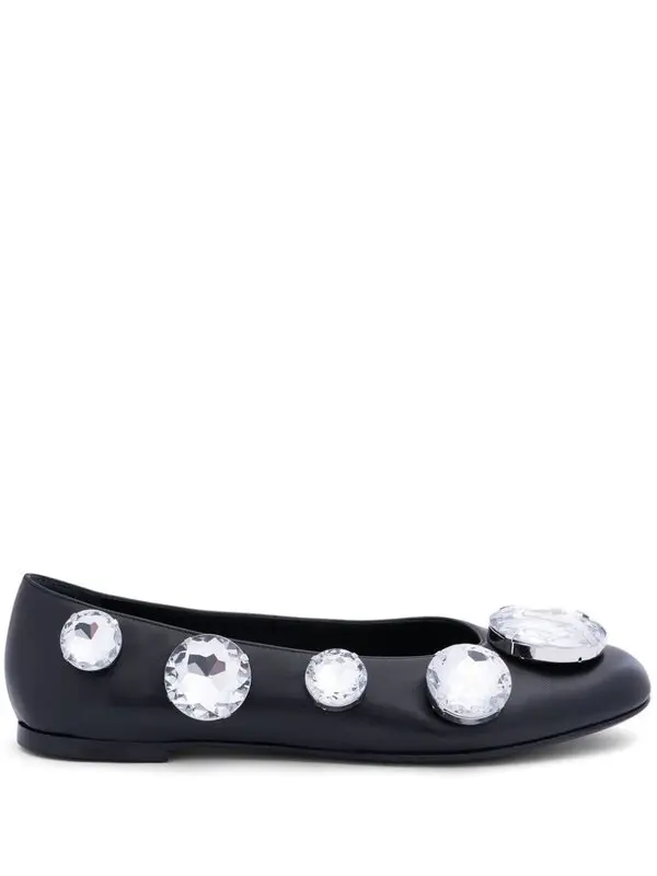 AREA Crystal-embellished Ballerina Shoes