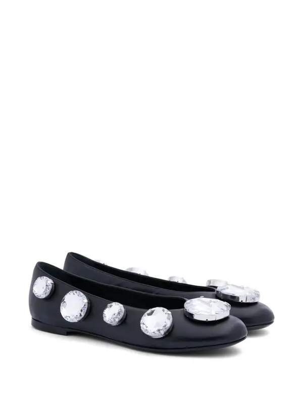 AREA Crystal-embellished Ballerina Shoes