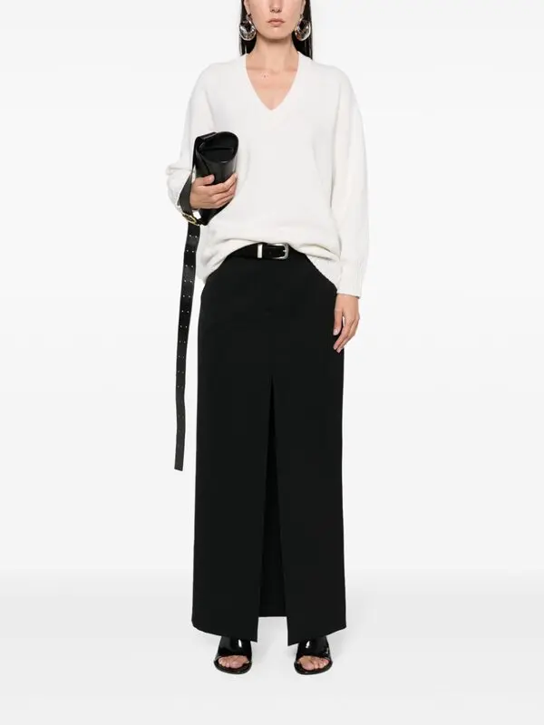 MODES V-neck Fine-knit Jumper - Neutrals
