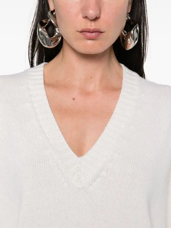 MODES V-neck Fine-knit Jumper - Neutrals