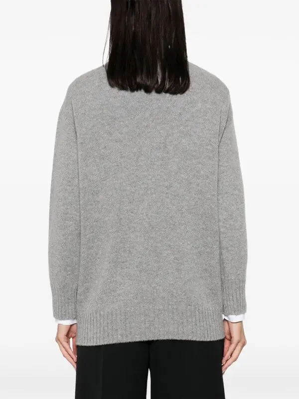 MODES Fine-knit V-neck Jumper - Grey