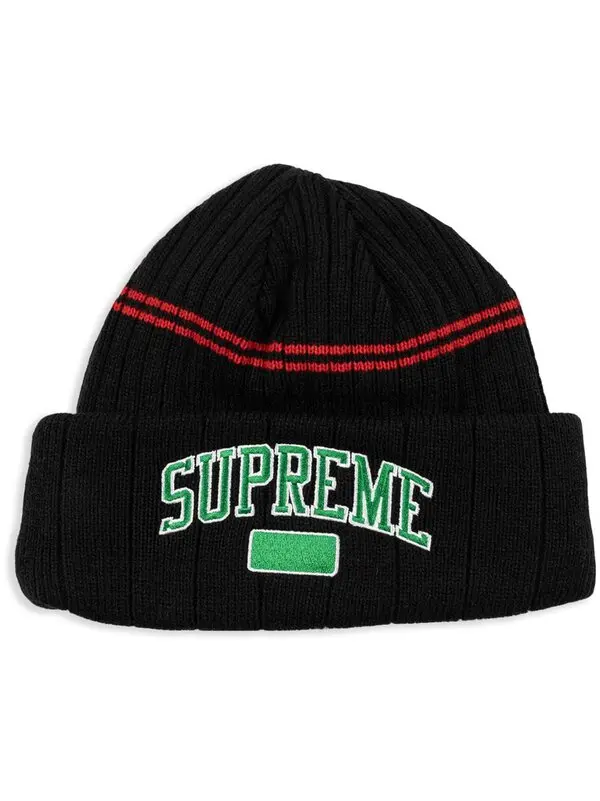 Supreme Logo-embroidered Beanie - Black