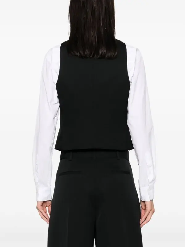 MODES Wool Gabardine Gilet - Black