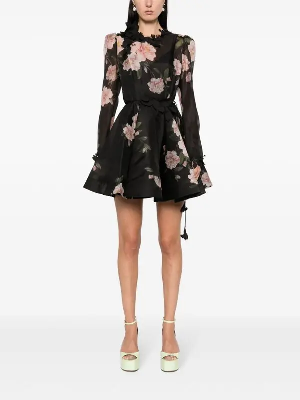 zimmermann natura liftoff linen-silk appliqu midi-dress Zimmermann Natura Liftoff Floral Appliqu Midi Dress In Size AU2 M