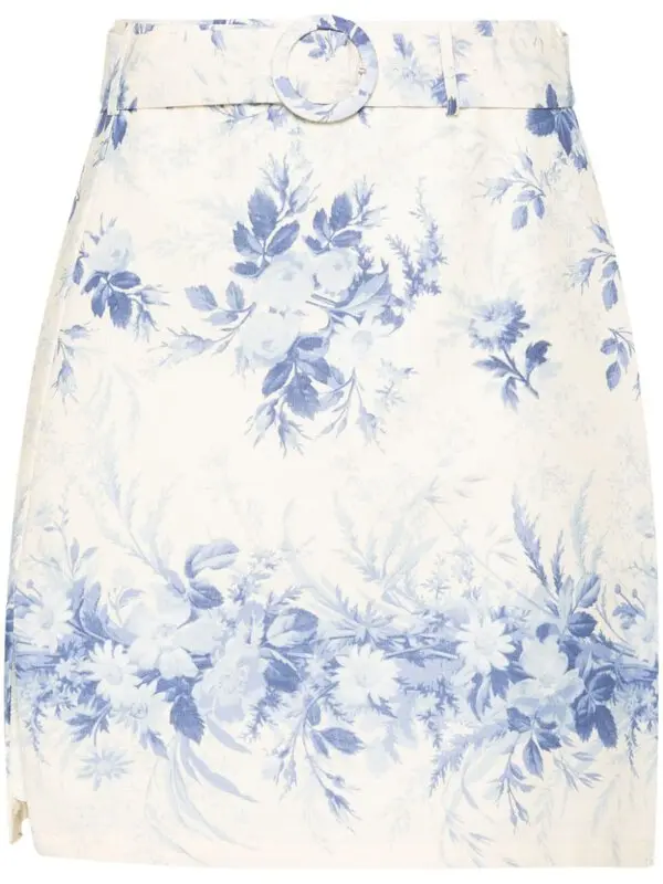 TWINSET Floral-print Mini Skirt - Neutrals