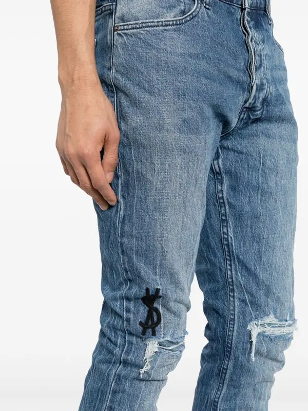 Ksubi Distressed Straight-leg Jeans