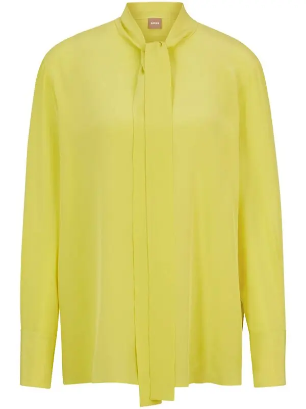 BOSS Slit-sleeved Silk Blouse