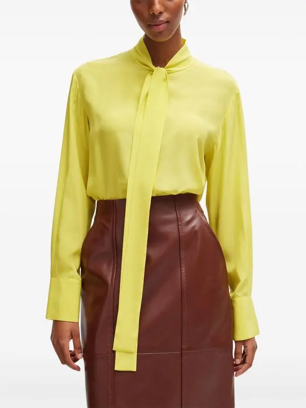 BOSS Slit-sleeved Silk Blouse