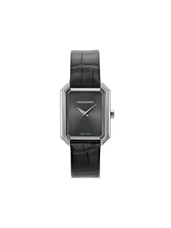 FERRAGAMO Crystal Tank Watch - Black