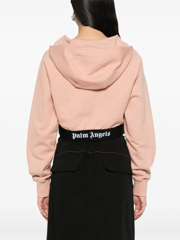 Palm Angels Logo-underband Cropped Sweatshirt - Pink
