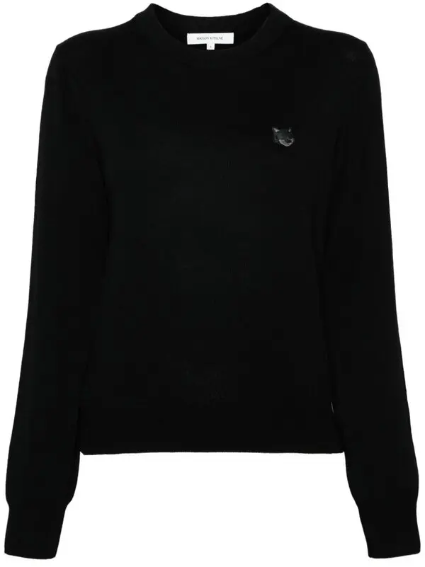 Maison Kitsuné Fox Appliqué Jumper - Black
