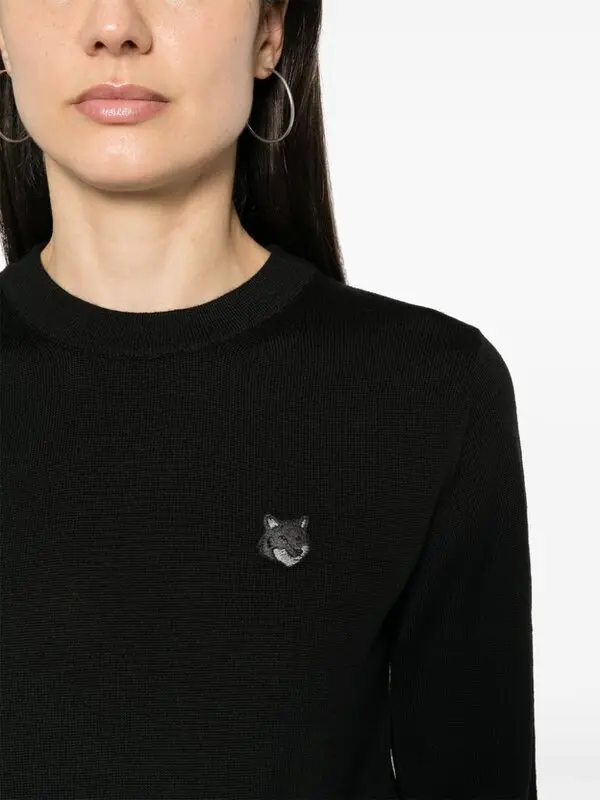 Maison Kitsuné Fox Appliqué Jumper - Black